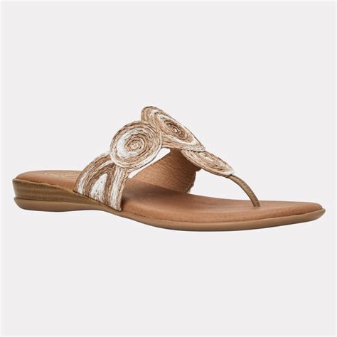 Nikky Raffia Flip Flop Sandals Andre Assous