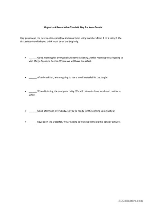 Tourism Reading For Detail Deep Reading Reading Compr