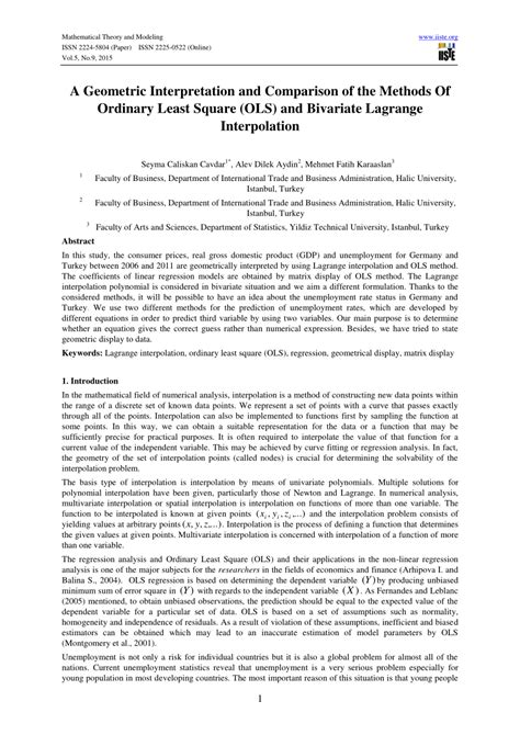 Pdf A Geometric Interpretation And Comparison Of The Methods Of
