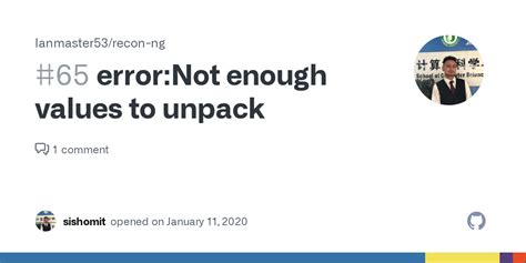 Error Not Enough Values To Unpack · Issue 65 · Lanmaster53 Recon Ng · Github