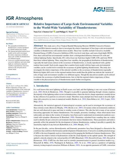 Relative Importance Of Large‐scale Environmental Variables To The World‐wide Variability Of