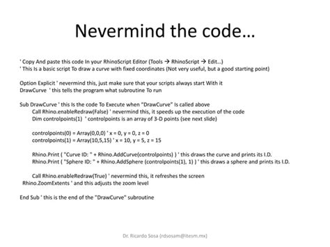 Rhino Script 101 Creativity PPTX 3 D Graphics Computer Software And Applications