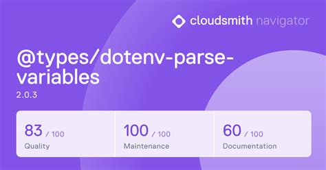 Typesdotenv Parse Variables 203 Npm Package Quality Cloudsmith Navigator