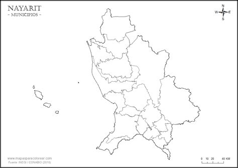 Mapas De Nayarit Para Colorear