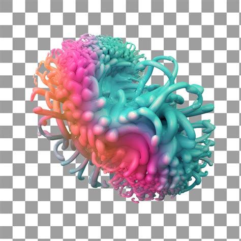 Premium Psd 3d Render Abstract Organic Holographic Shapes With Chrome