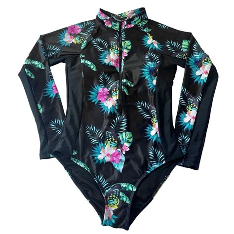 Womens Long Sleeve Swimsuit Ladies Swimwear Australia Tribe Tropical