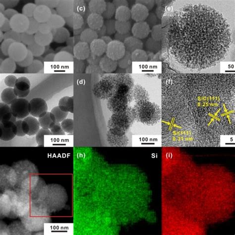 SEM A And TEM B Images Of CTAB SiO2 Spheres SEM C And TEM D