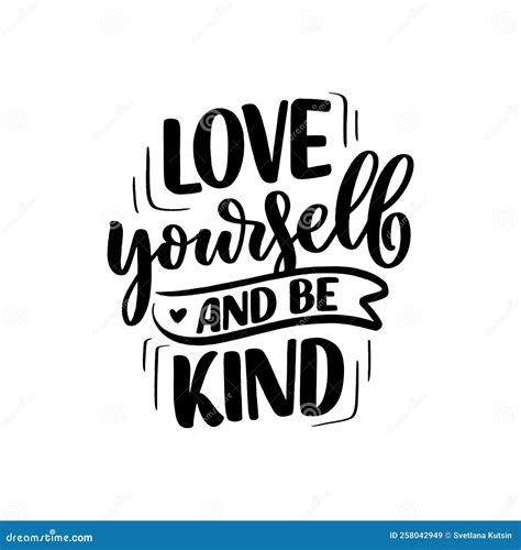 Inspirational Quote About Love Yourself Modern Calligraphy Stock