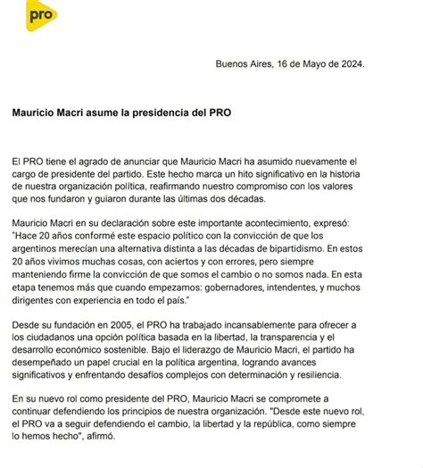 Macri asumió la presidencia del PRO Vamos a defender el cambio la