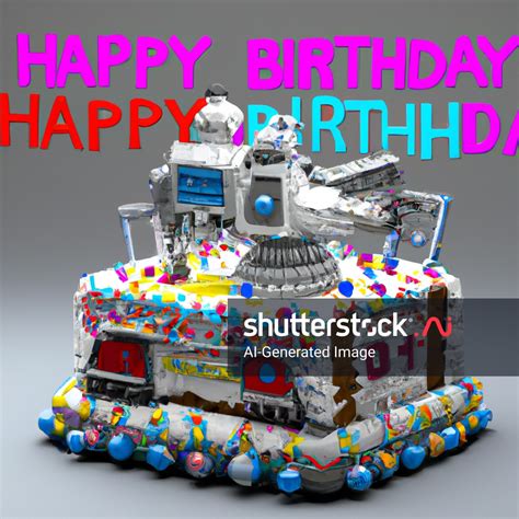 Multicolor Mecha 3d Image Birthday Cake Ai Generated Image 2305384433 Shutterstock