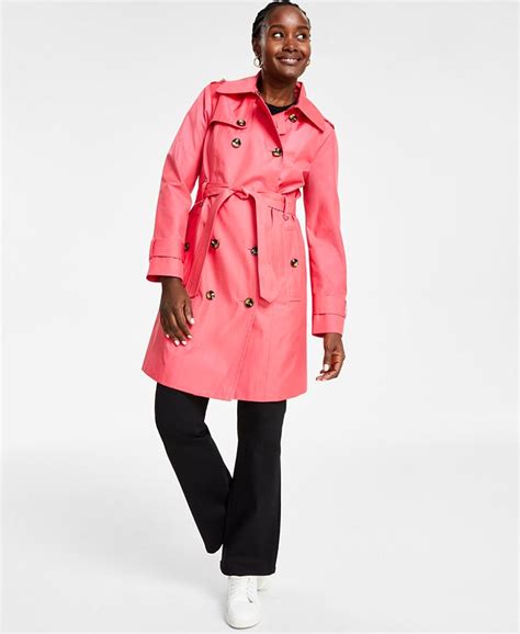 London Fog Womens Hooded Double Breasted Trench Coat Macys