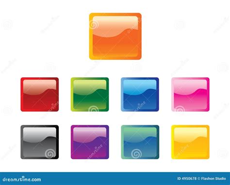 set of square glossy buttons vector stock vector illustration of