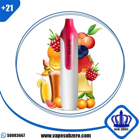 Puffmi Strawberry Bubble Gum 1500 Puffs 3 Nicotine Vape Subzero