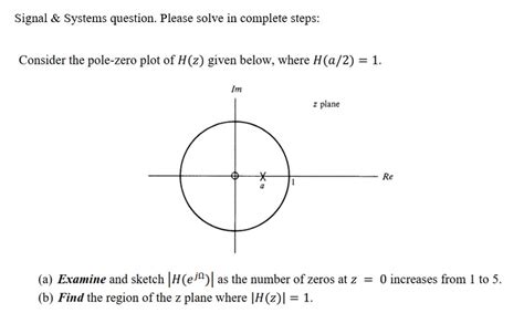 Signal And Systems Question Please Solve In Complete