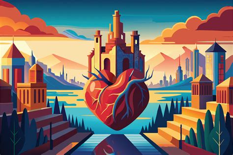 Art Of Human Heart Drawing Abstract Minimal Flat Art 48733396 Vector