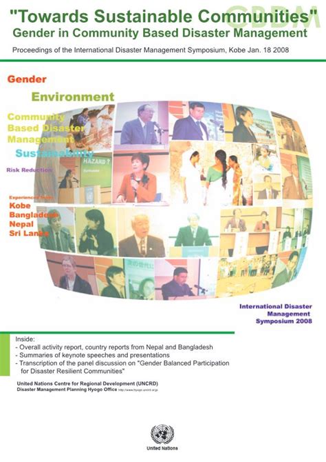 Towards Sustainable Communities Gender In Community Based Disaster Management Unw Wrd