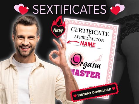 Orgasm Master Certificate Printable Certificate Of Appreciation And Acknowledgement Of Sexual