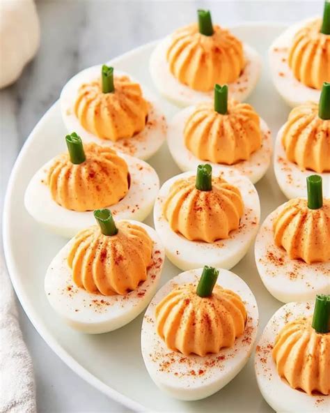 Pumpkin Deviled Eggs Festive Fall Appetizer For Any Celebration