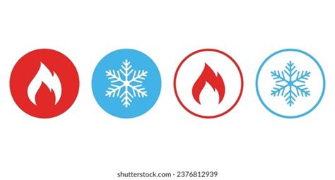 Hot Cold Icon Fire Snowflake Sign Stock Vector Royalty Free