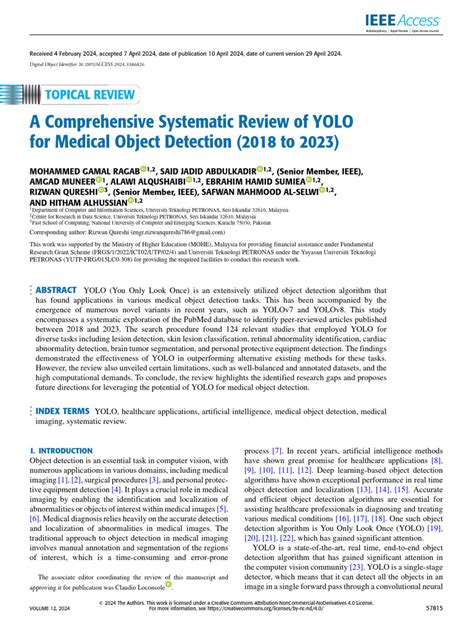 A Comprehensive Systematic Review Of Yolo For Medical Object Detection 2018 To 2023 Pdf