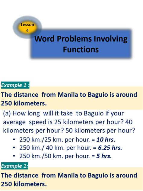 Lesson 4 Word Problems Involving Functions Pdf