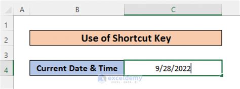 How To Insert Current Date And Time In Excel 5 Easy Methods