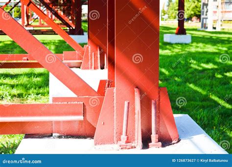 Pipeline Trestle With Iron Rusty Pipes For Pumping Liquid Condensate