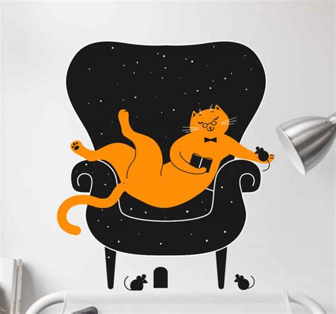 Autocolante decorativo cão e gato Gato e rato TenStickers