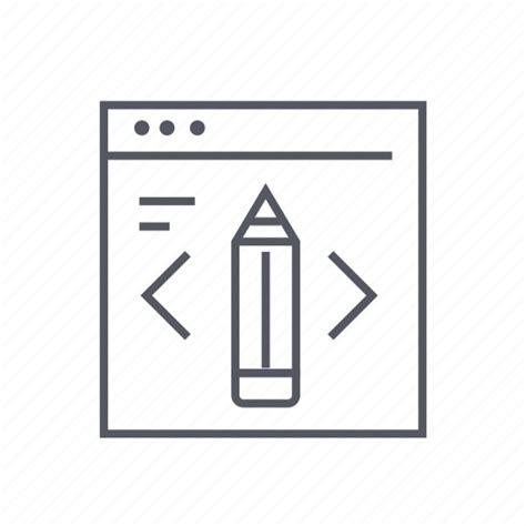coding pencil programming webpage icon