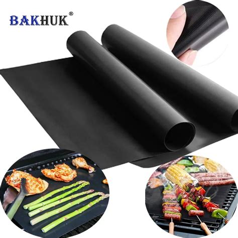 Bakhuk 02mm Thick Ptfe Barbecue Grill Mat 3340cm Non Stick Reusable