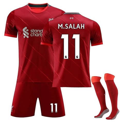 21 22 Liverpool Home Salah Football Shirt Training Kits M SALAH NO 11