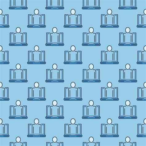 Premium Vector Laptop Computer With Man Vector Concept Blue Seamless Pattern