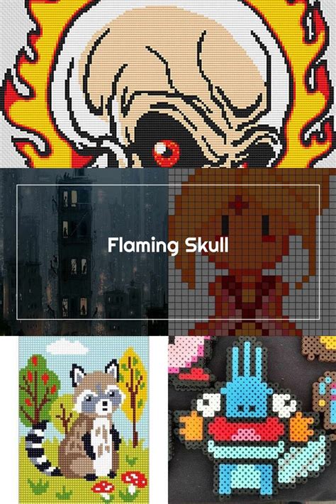 Pixel Art Flaming Skull Pixel Art Art Pixel