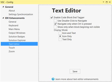Visual Studio Intellisense For Viewing Block Declarations From The Closing Brace Stack Overflow