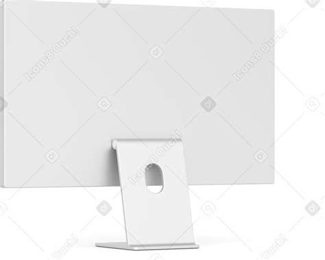 3d Back View Computer Monitor Png Svg