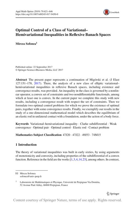 Optimal Control Of A Class Of Variational Hemivariational Inequalities In Reflexive Banach
