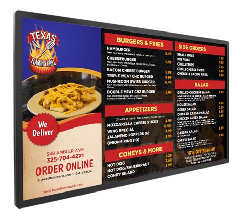 Digital Menu Board Digital Food Menu Software