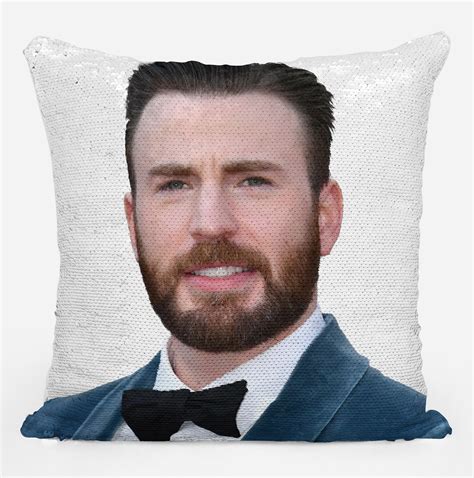 Chris Evans Sequin Pillow Celebrity Sequin Pillowcase Chris Etsy