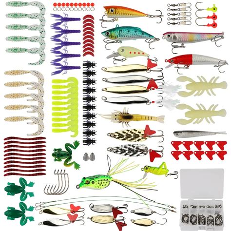 Goture Fishing Lure Kit 175pcs Set Minnow Popper Crank Spinner Metal