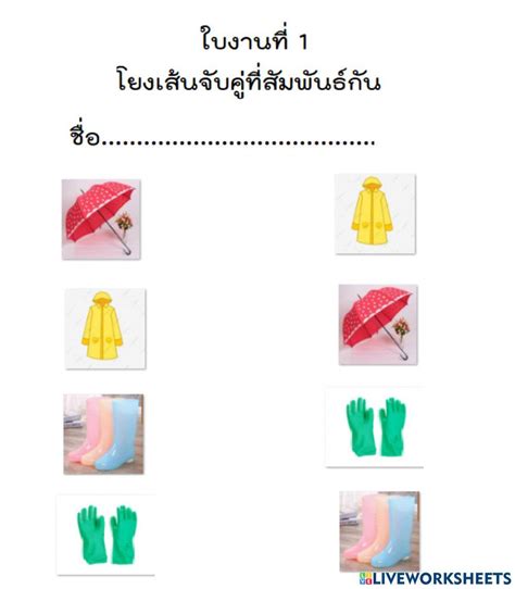 โยงเส้นจับคู่ที่เหมือนกัน Exercise Live Worksheets
