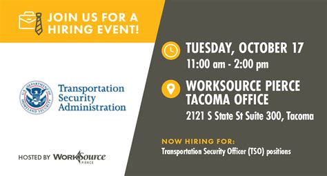 Tsa Recruiting Event October 17 Worksource Pierce