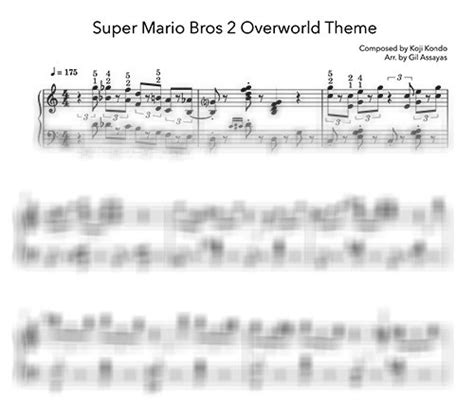 Super Mario Bros 2 Overworld Theme Glasys Arrangement Sheet Music