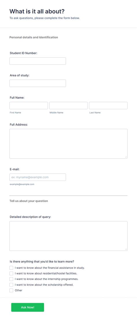 Student Query Form Template Jotform