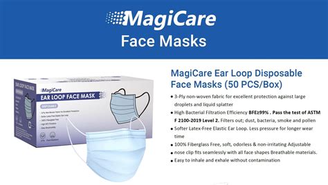 Magicare Premium 3 Ply Disposable Masks Comfortable Breathable