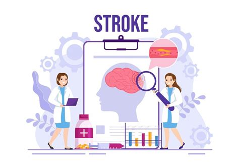 Ilustración De Vector De Accidente Cerebrovascular Humano Con Puntos