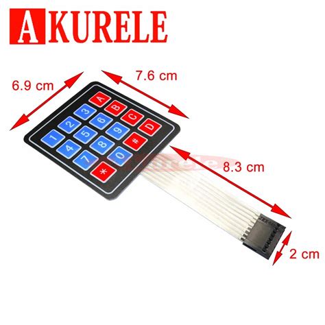 100pcs 4 4 Matrix Array Matrix Keyboard 16 Key Membrane Switch Keypad For Arduino 4X4 Matrix