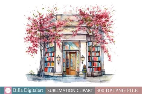 Free Spring Bookstore Clipart Graphic By Billadigitalart · Creative Fabrica