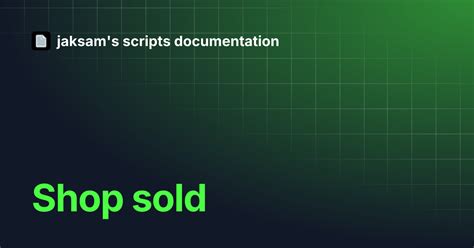 shop sold jaksam s scripts documentation