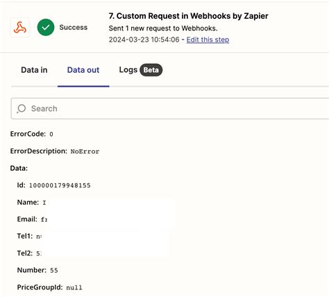 Access Data Out Als Result From Custom Webhook Step Ist Greyd When