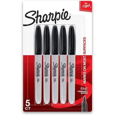Sharpie Permanent Markers Black 5 Count 5 Pieces Ralphs